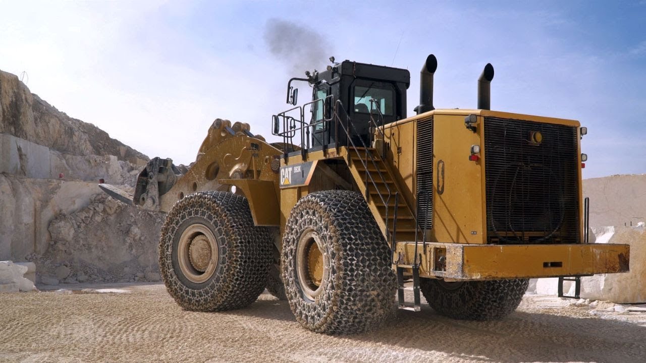 CAT 993 K Loader in marble quarry. - YouTube