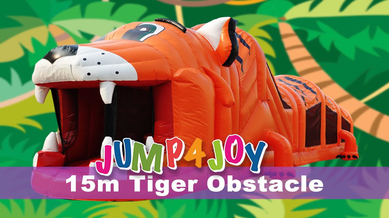 15m Tiger Inflatable Obstacle Course - YouTube