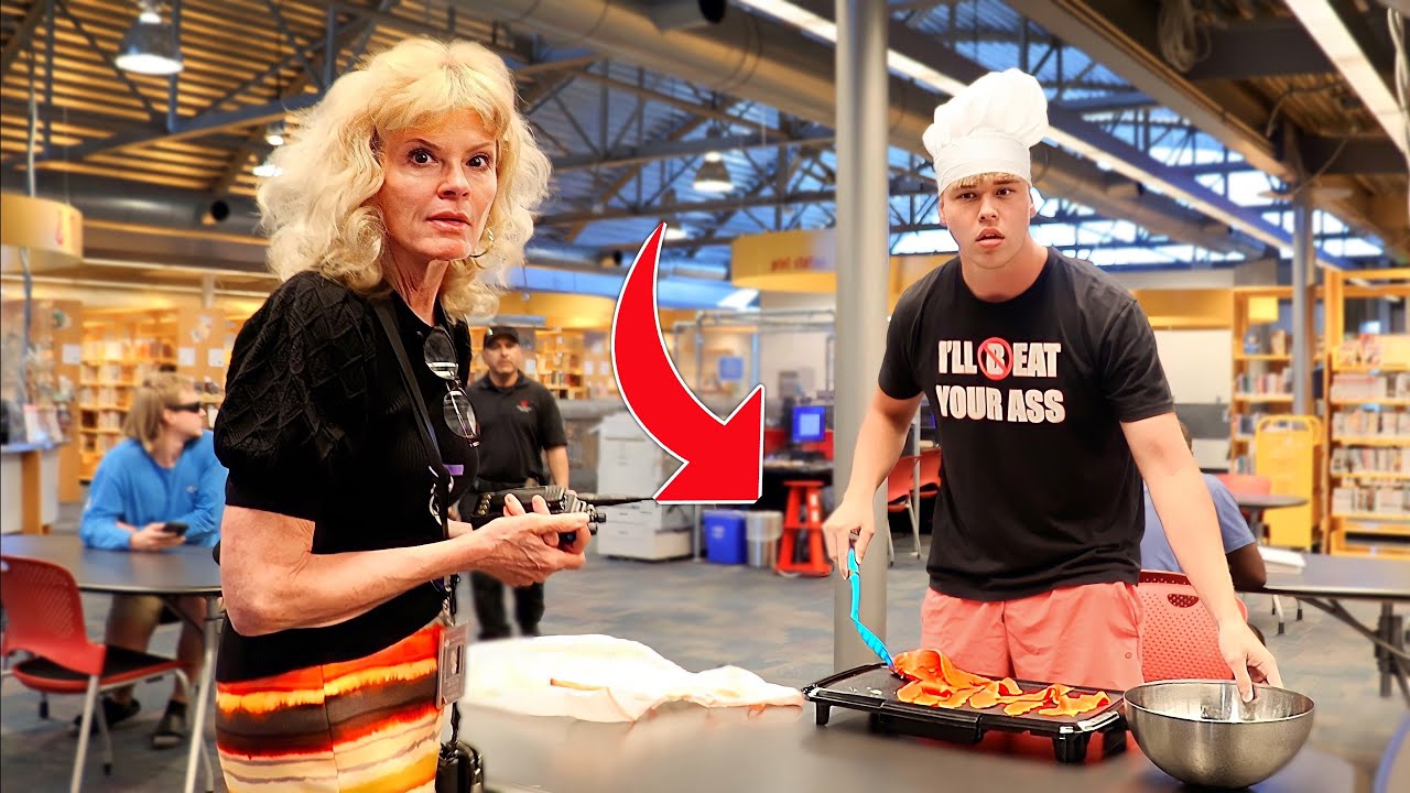 Cooking in Library Prank - YouTube