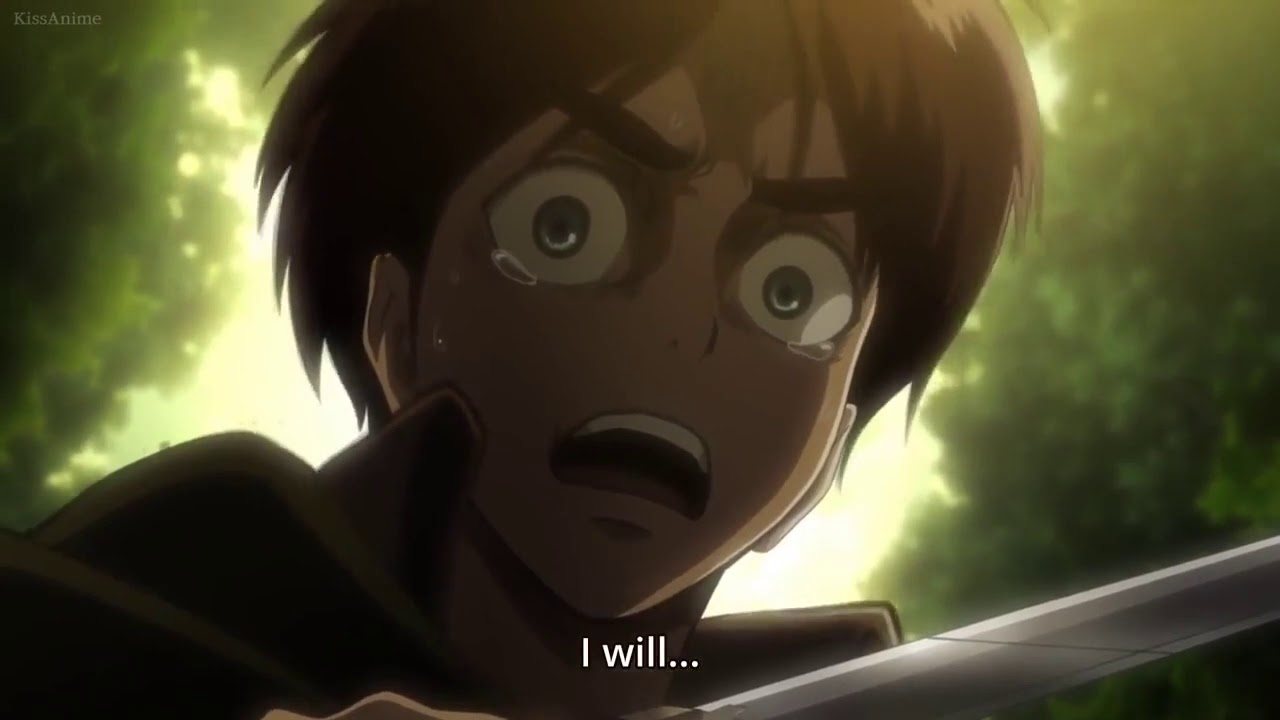 Attack On Titan | Eren First Transformation Against Female Titan | 60 ...