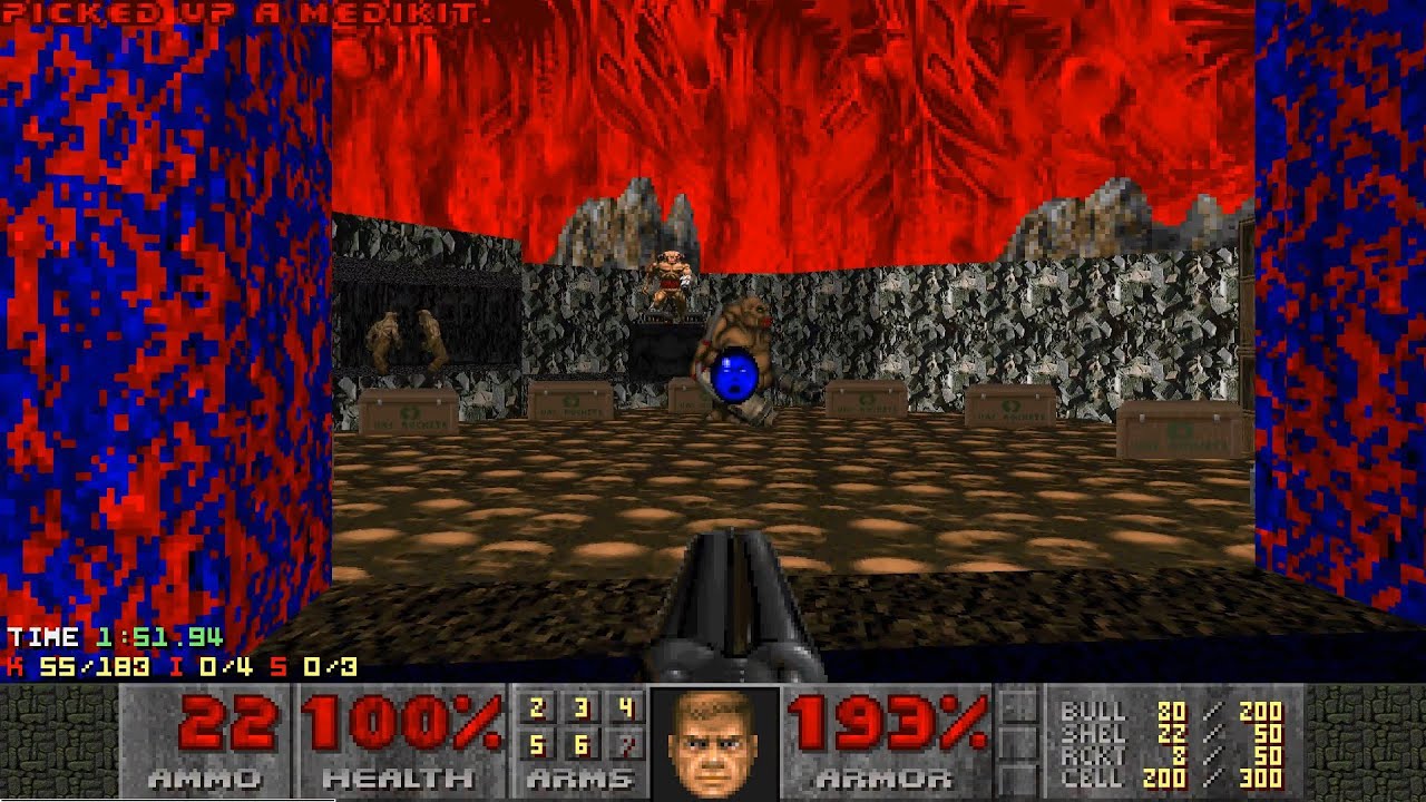 Doom II — Down the Drain — Map 28 UV-MAX in 7:48 - YouTube