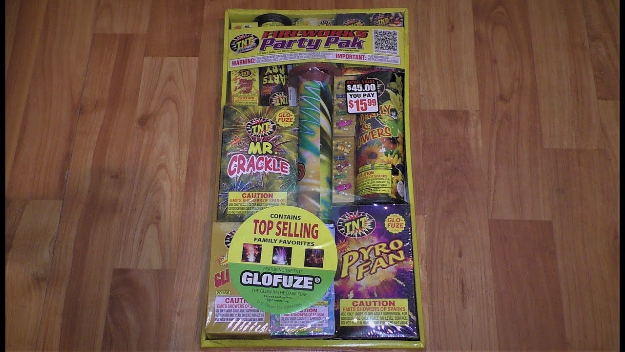 TNT Fireworks - Party Pak Fireworks Assortment Unboxing - YouTube