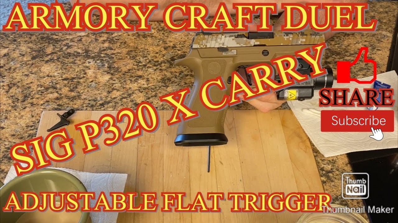 Armory Craft duel adjustable flat trigger for the Sig P320 - YouTube