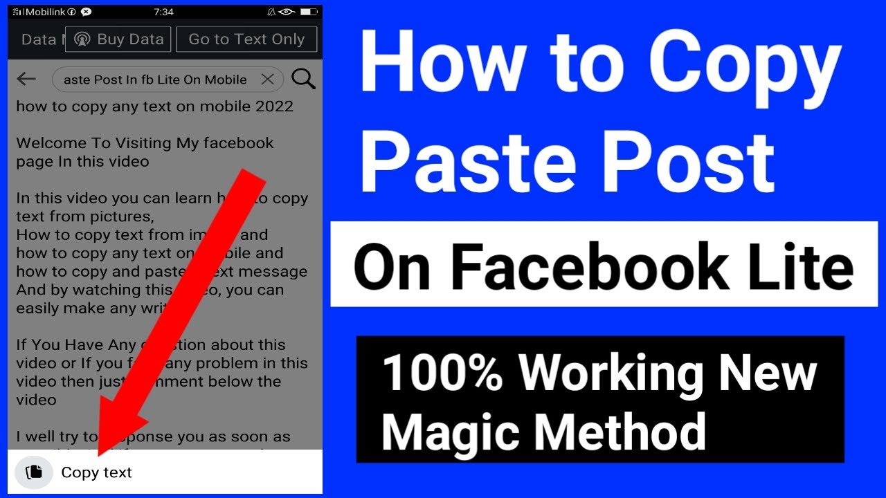 How To Copy Post On Facebook Lite App | Copy And Paste Post In fb Lite ...