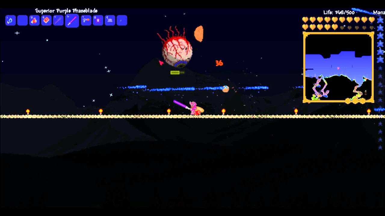 Terraria: Beat that boss 1) -Eye of Cthulhu- - YouTube
