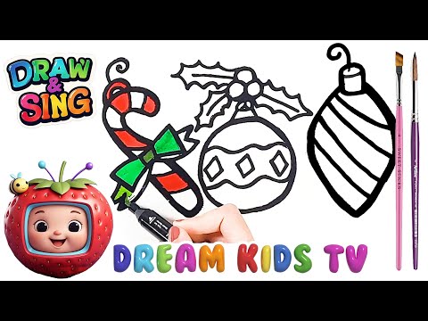 🎄Christmas Decoration Coloring & Drawing Fun for Kids! | Nursery Rhymes & Kids Songs