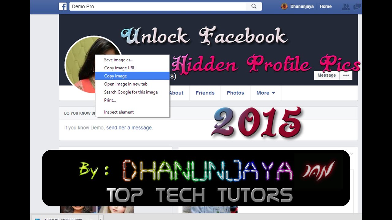 Trick to Unlock Facebook Hidden Profile Pics | 2015 | Hacking Profile ...