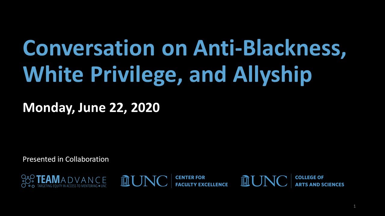 Conversation on Anti-Blackness, White Privilege, and Allyship (June ...