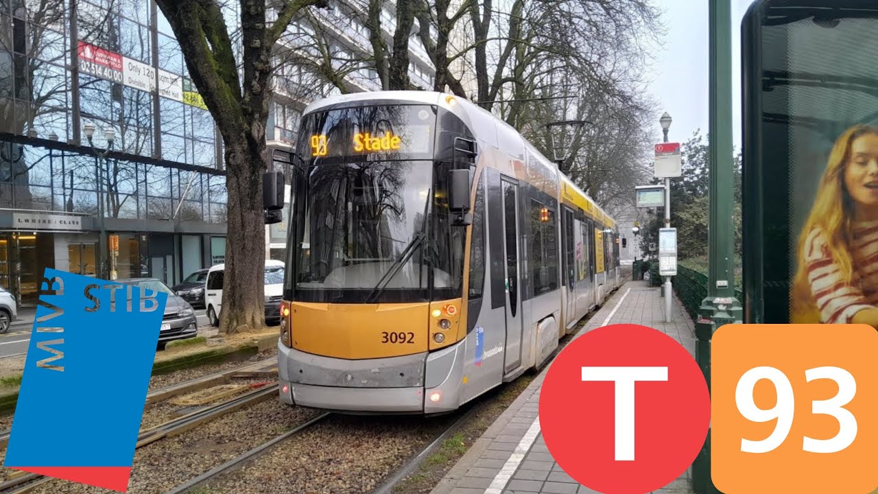 STIB Tram 93 Trajet complet (Stade vers Legrand) dans un T3000 (3092 ...