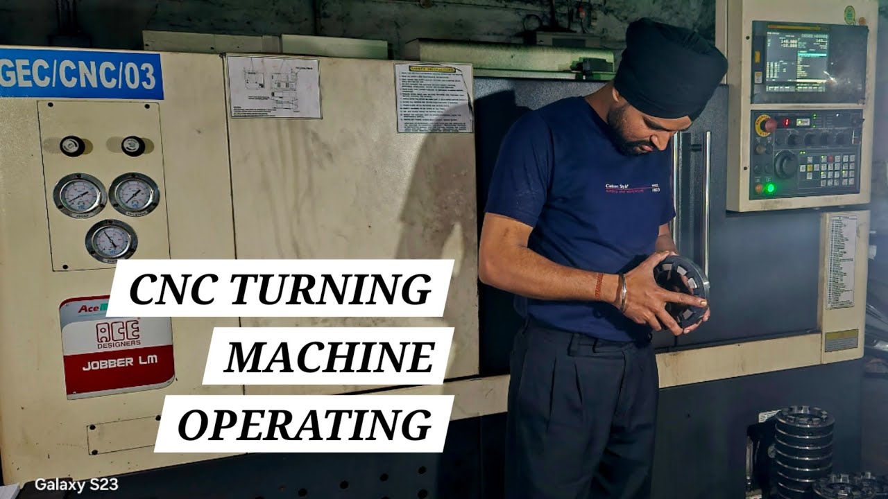 CNC TURNING MACHINE OPERATING WITH ALL OPERATORS - YouTube