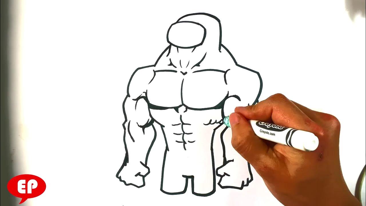 How to Draw Among Us - Muscular Crewmate Step by Step - YouTube