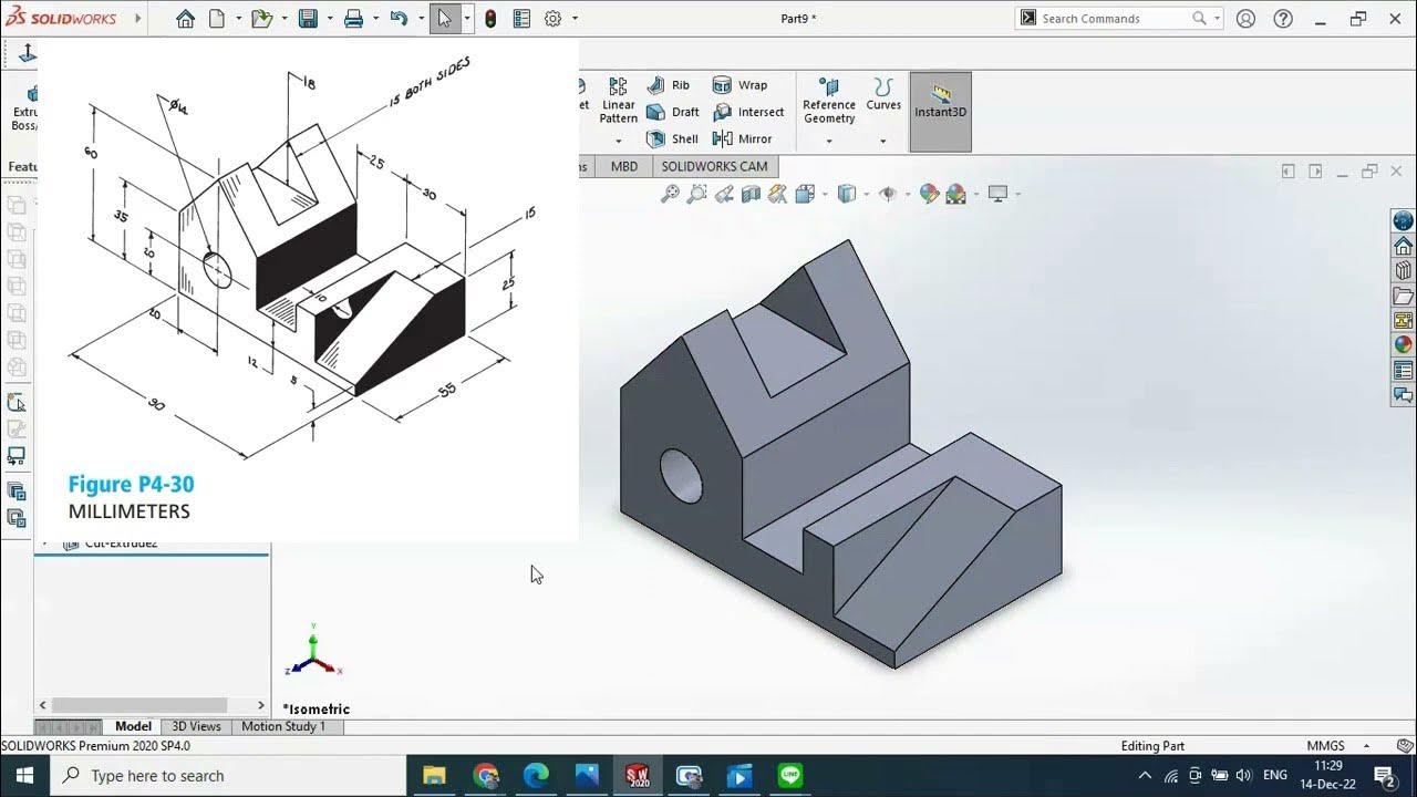 Figure P4 - 30 การเขียนแบบ 3 มิติด้วยโปรแกรม SOLIDWORKS - YouTube