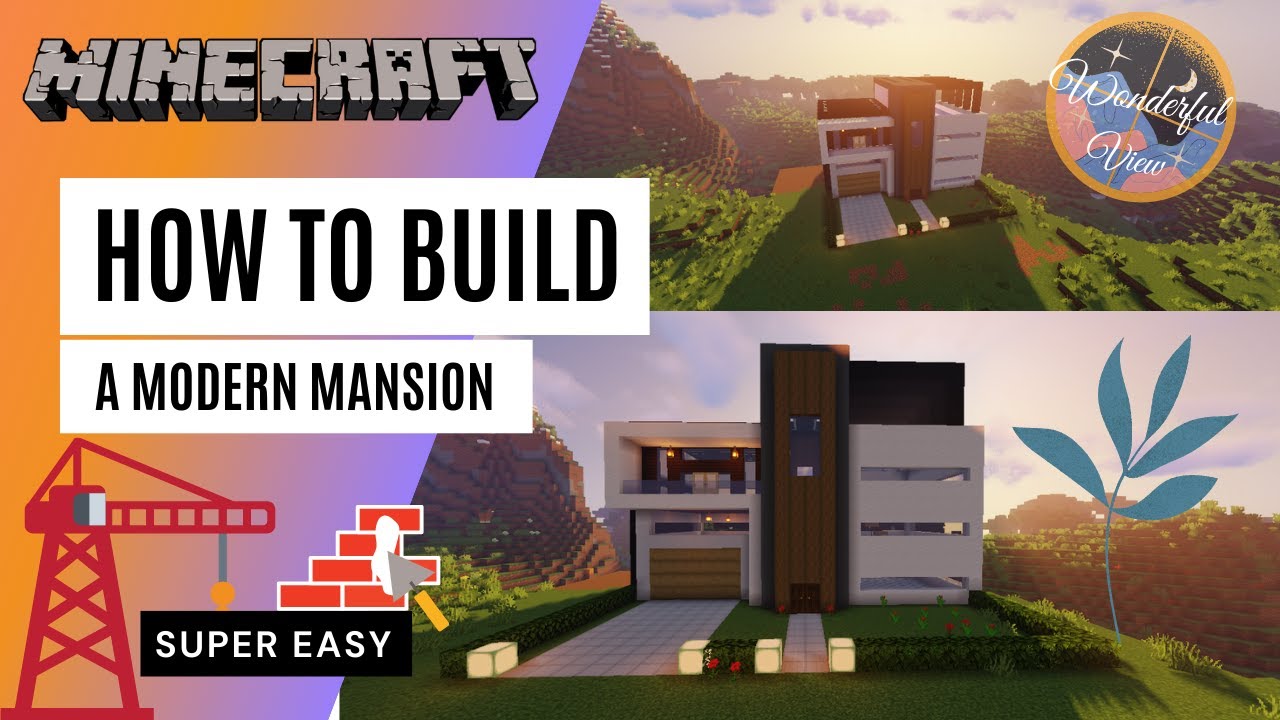 [How Craft]: How to build an easy modern mansion in minecraft - YouTube