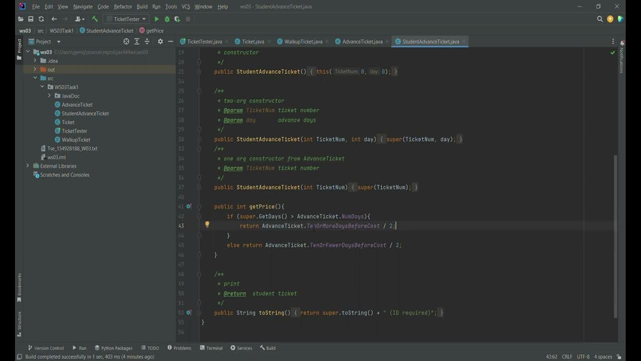 Java workshop 3 - student ticket - YouTube