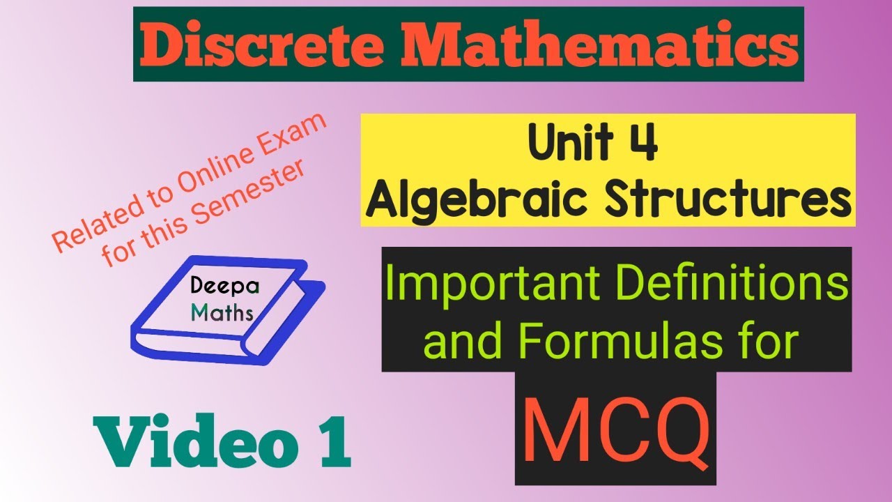 MCQ - DM - Unit 4 Algebraic Structures - YouTube