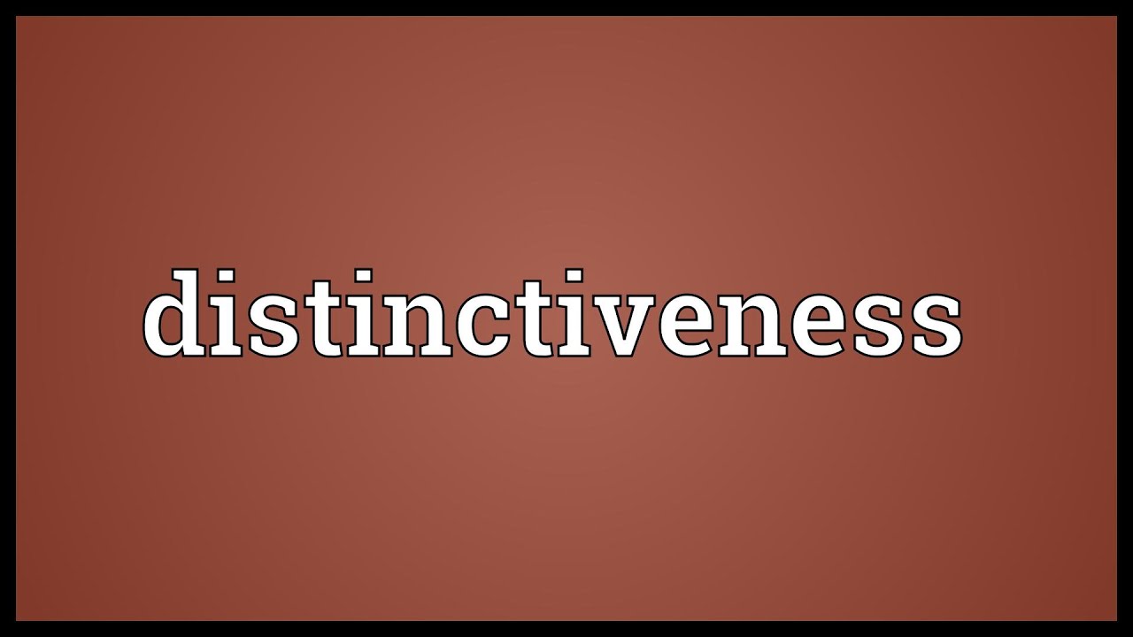 Distinctiveness Meaning - YouTube