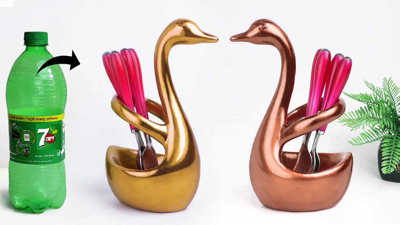Swan shape spoon holder Showpiece making at home || Gift item showpiece ...
