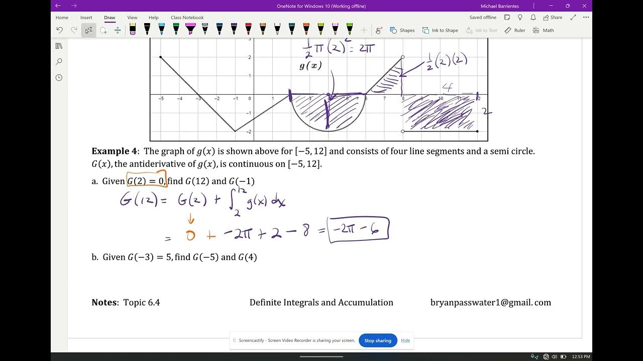 Unit 6: 6.4 Definite Integral as Accumulator Video 4 - YouTube