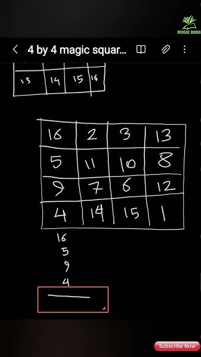 4 by 4 magic square slove| math magic| math tricks| #shorts - YouTube