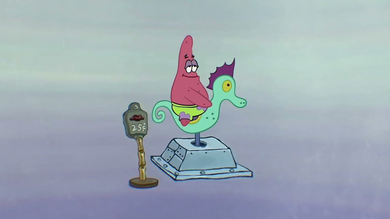 Patrick riding a seahorse | Spongebob Squarepants | No Ads - YouTube
