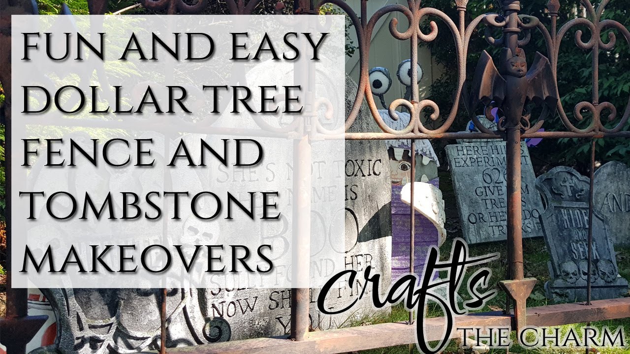 Dollar Tree fence and tombstone makeover for your haunt -- easy and fun ...