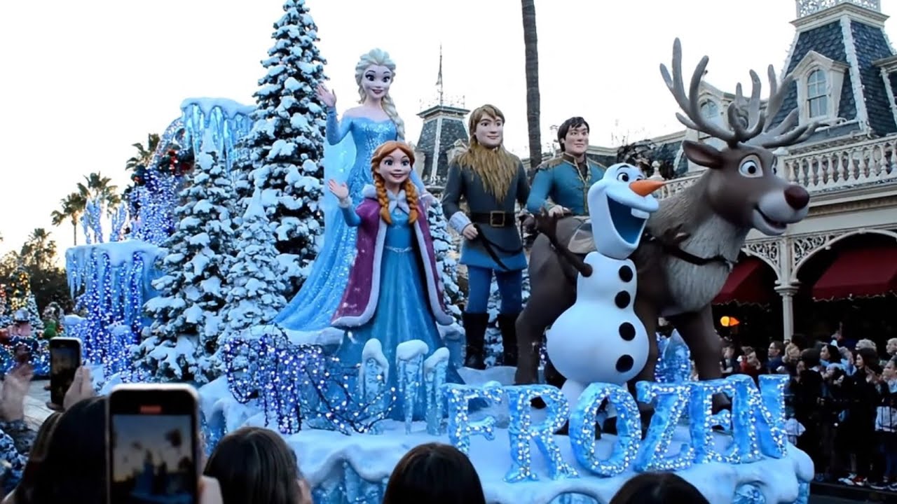 Disneyland Frozen Parade 2025 | Full Elsa, Anna & Olaf Magical Show in ...