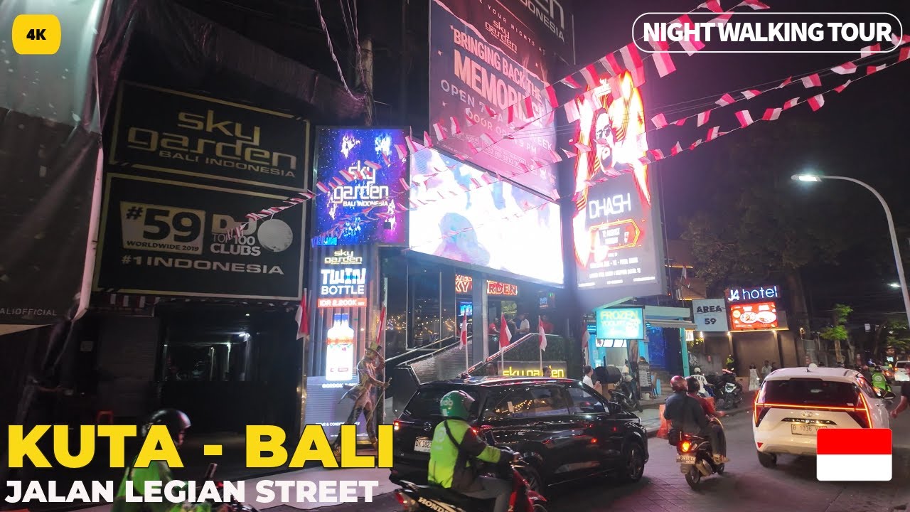 Night Walking Tour in KUTA | JALAN LEGIAN Street BALI | Bali NIGHTLIFE ...