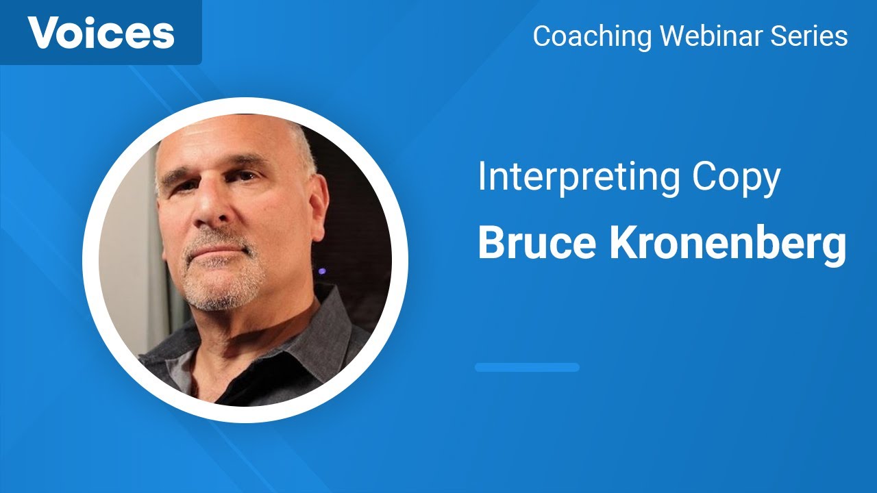 Interpreting Copy As a Voice Talent | Bruce Kronenberg - YouTube