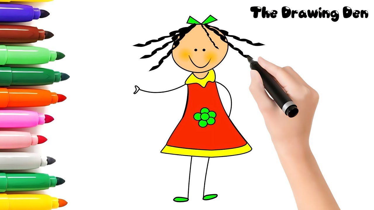 Doll Drawing|Little Doll Drawing Video - YouTube