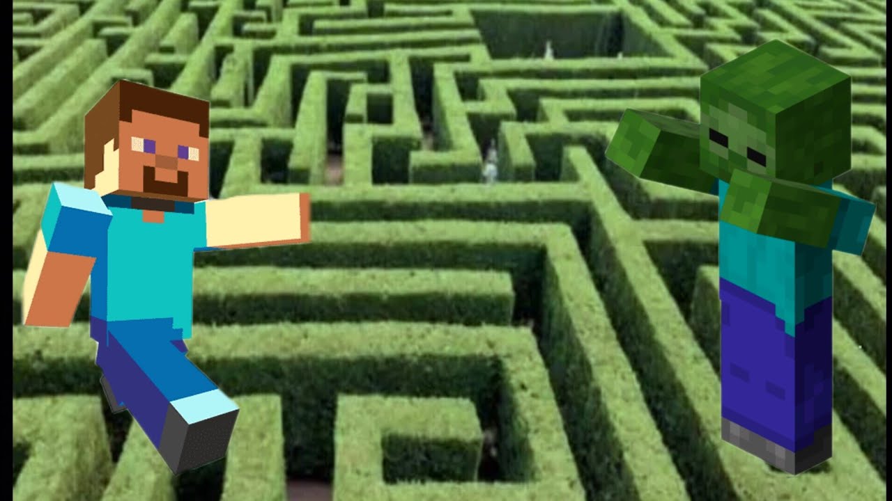 Escapando de un laberinto infestado de zombies en Minecraft - YouTube