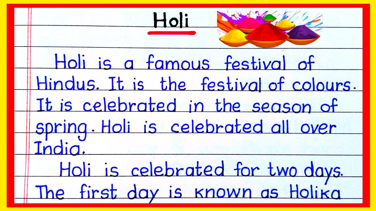 100 Words Essay on Holi | My Favourite Festival Holi Essay in English ...