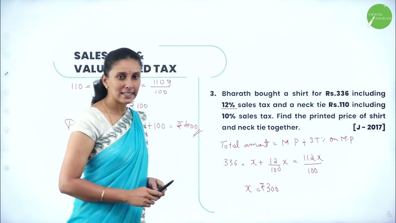 DAY 158 | BASIC MATHS | II PUC | SALES TAX AND VALUE ADDED TAX ...