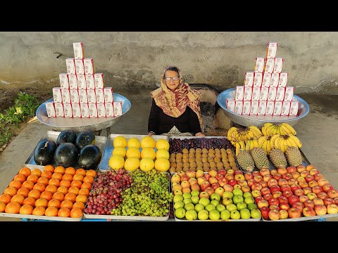 MIXED!!! FRUIT CUSTARD RECIPE BY MY GRANNY | HEALTHY DESSERT | FRUITS | VILLAGE FOOD | SWEET RECIPE