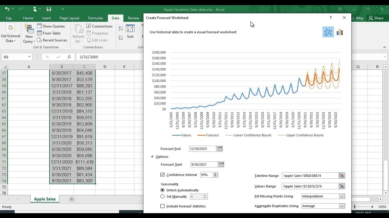 Forecasting in Excel - YouTube