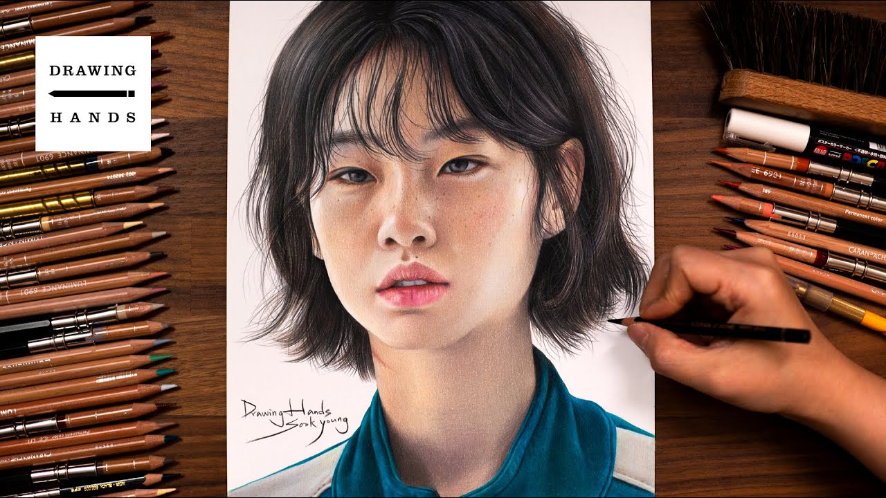 Drawing Squid Game - Sae byeok(Hoyeon Jung) [Drawing Hands] - YouTube