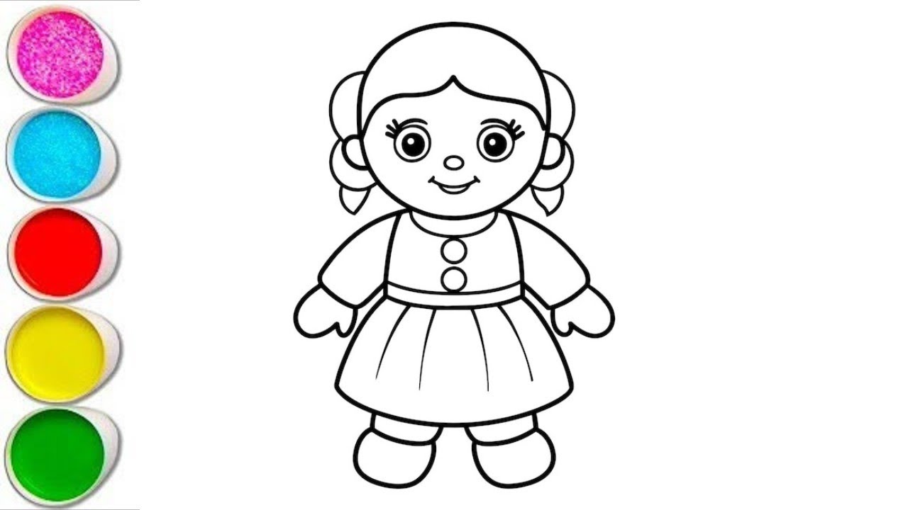 Doll drawing ll How to Doll Drawing ll Easy Drawing for Kids Step by ...