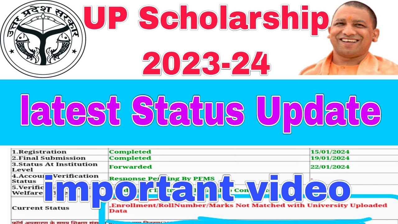 Up Scholarship Latest Status 2023 24। Up Scholarship Latest News Today
