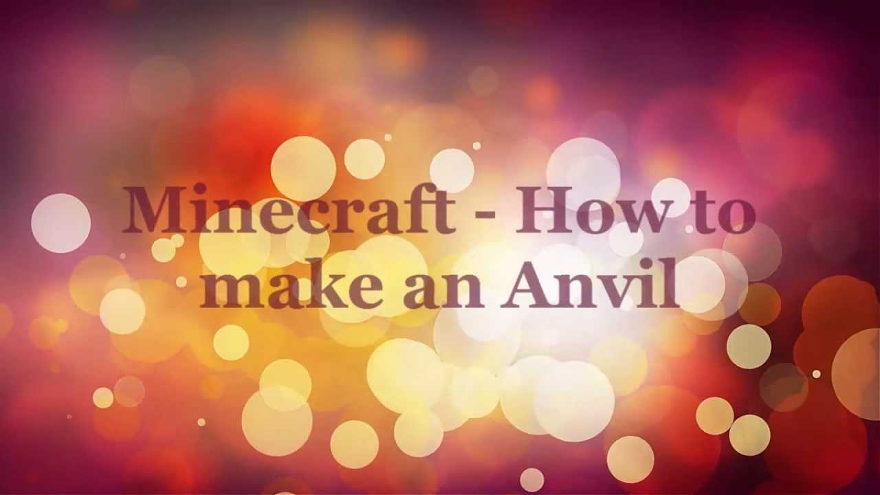 Minecraft - How to make an Anvil - YouTube