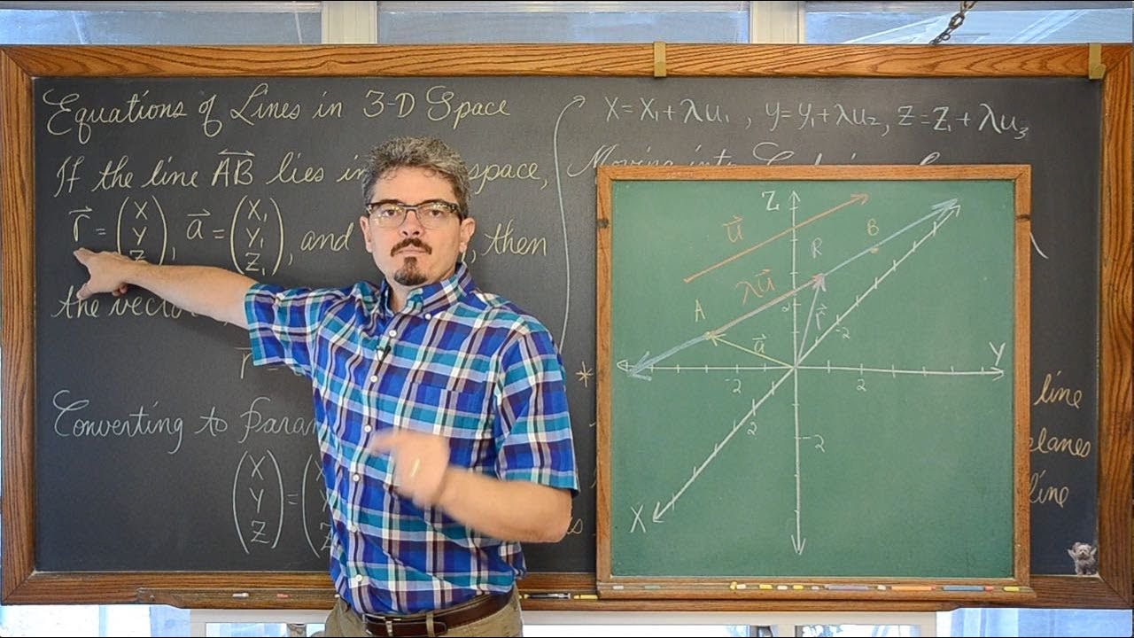 Vector Form Parametric Form Cartesian Form Equation of a LIne 3-D - YouTube