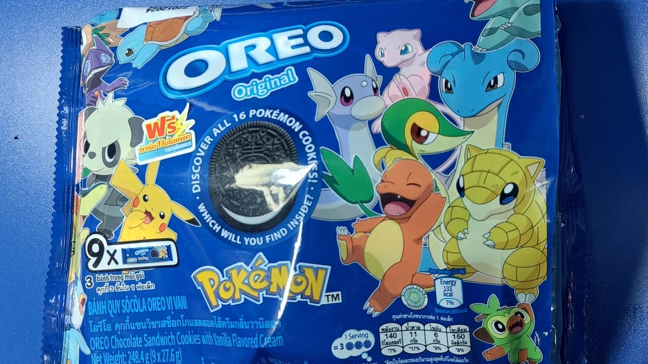 Oreo original Pokemon มี 16 แบบจริงไหม มานับกัน #review #oreo #pokemon ...