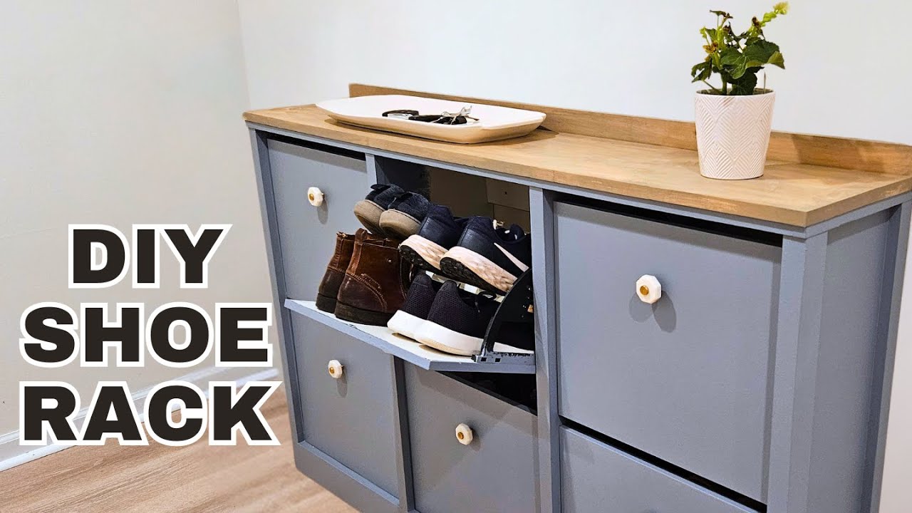 DIY Built In Shoe Rack - Ikea Hack - YouTube