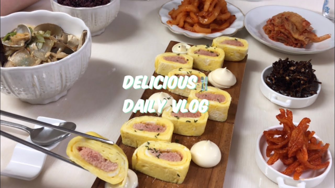 Subvlog요리하고 먹는 집밥 요리 브이로그공갈빵들깨수제비바지락 된장찌개명란 계란말이 만들어 먹는 맛있는 신혼밥상 Youtube
