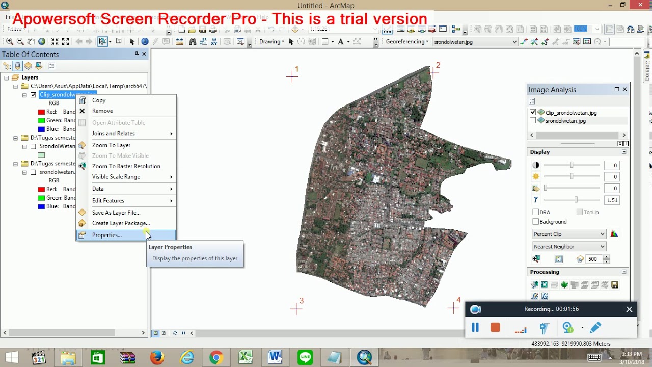 Cara Crop / Memotong Citra di Arcgis - YouTube