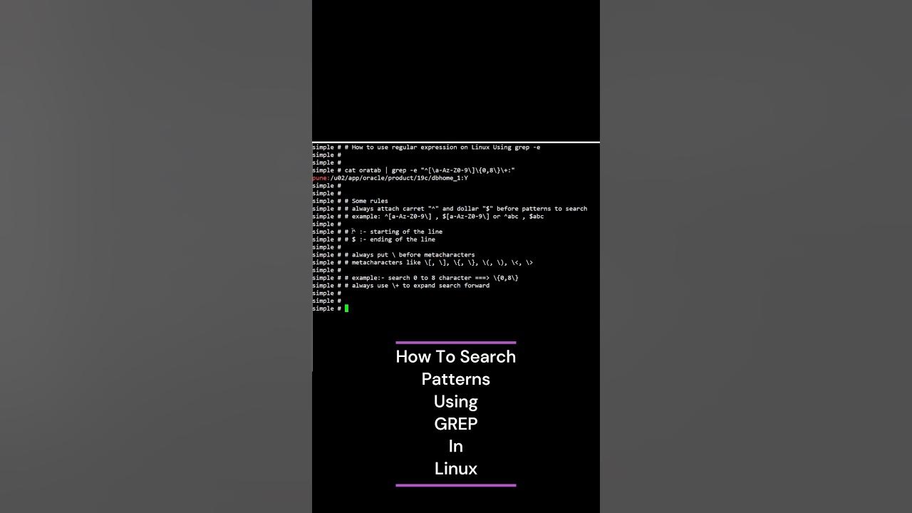 Linux Regular Expressions And Grep Command Kayyum698 Kayyum698 Shorts Youtube