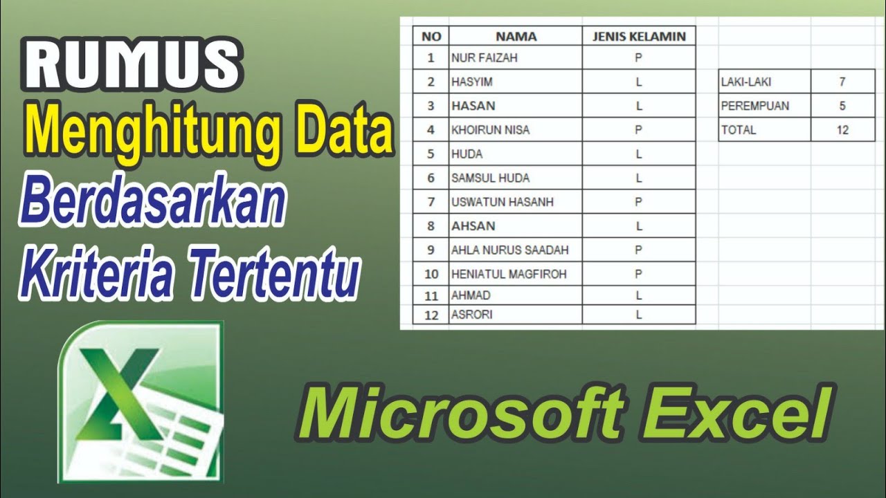 Cara Membuat Rumus Menghitung Data Berdasarkan kriteria di Excel - YouTube