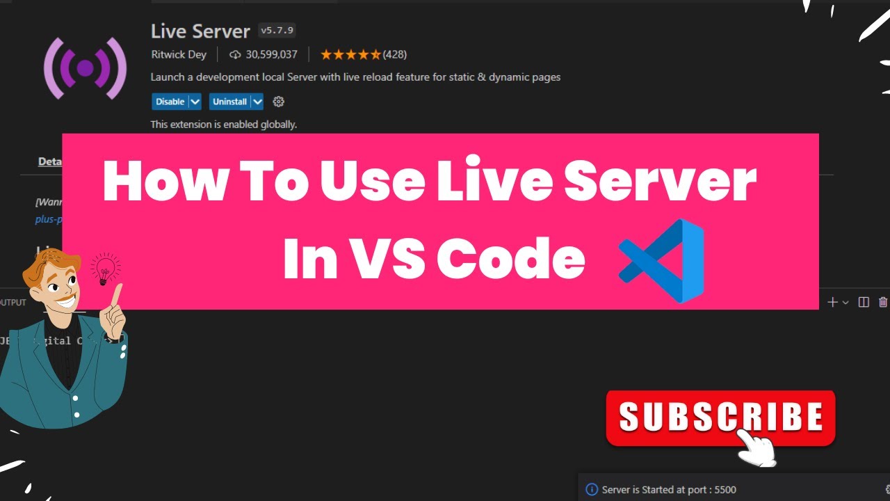 INSTALLATION OF LIVE SERVER | USES IN VS CODE | LIVE YOUR WEBSITE IN 2 ...