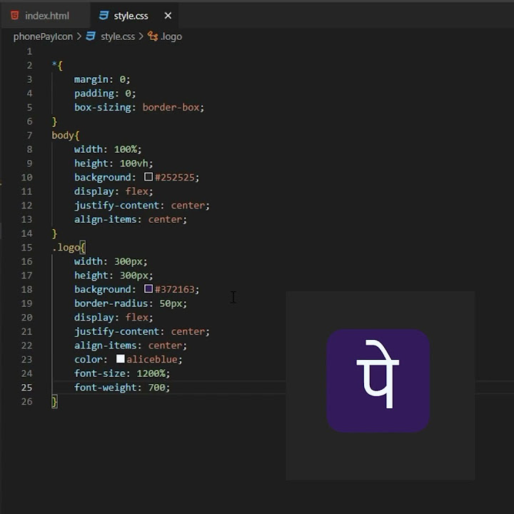 Phone Pay Logo Using Html Css Ytshort Code Shorts Codewithharry Html Youtube