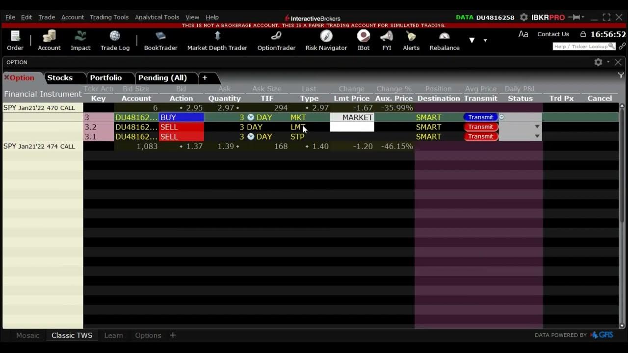 IBKR Options purchase using conditional order - YouTube