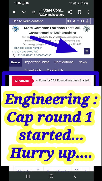 Engineering cap round started | mht cet cap round started | how to fill cap round forengineering ...