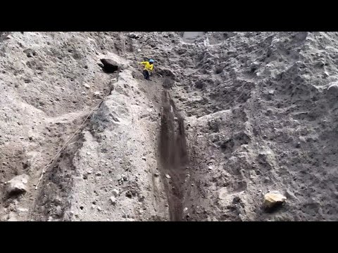 Unbelievable! Manual Sand Mining on Steep Cliffs - YouTube